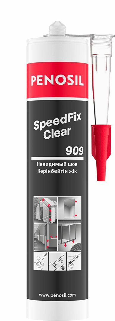 Монтажный клей PENOSIL "SpeedFix Clear 909", каучуковый, прозрачный, 280 ml