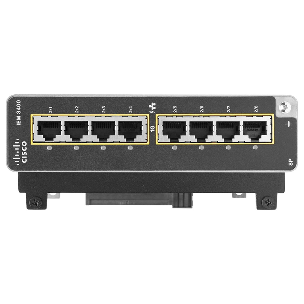 Модуль CISCO IEM-3400-8P Catalyst IE3400 Rugged 8 Port GE PoE+ Adv Exp Module