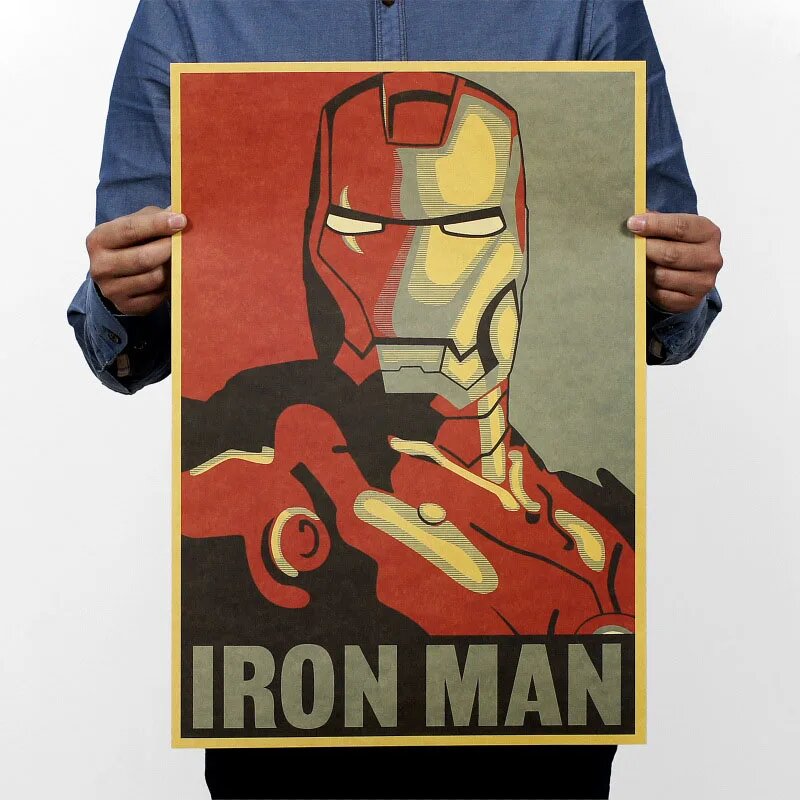 Винтажный постер Marvel Железный человек Серый, Iron Man B