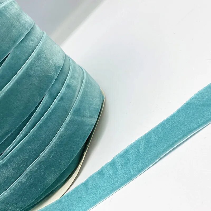 Полиэстерная бархатная лента WPQQHYGT 5 ярдов 6-38 мм Бирюзовый, 26, 10mm(5yards)