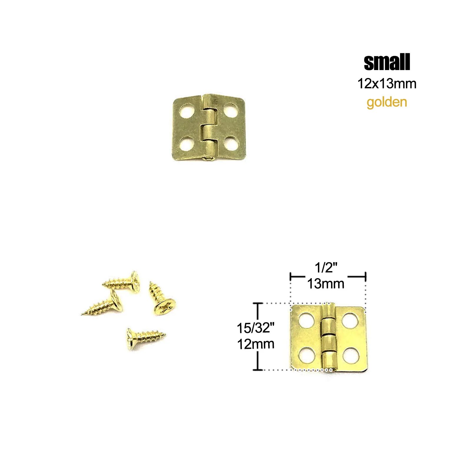 Мебельные петли набор из 12 штук Small Golden 12x13mm
