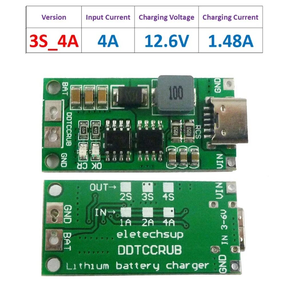 Зарядное устройство для литиевых аккумуляторов 3S 4A