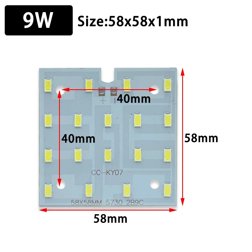 LCFOCUS Светодиодная потолочная лампа квадратная SMD5730 6Вт 9Вт 12Вт 18Вт Pure White 6000K, 9W