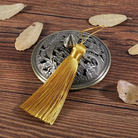 Шелковые бахромы Beadia, 2 шт. Dark Yellow