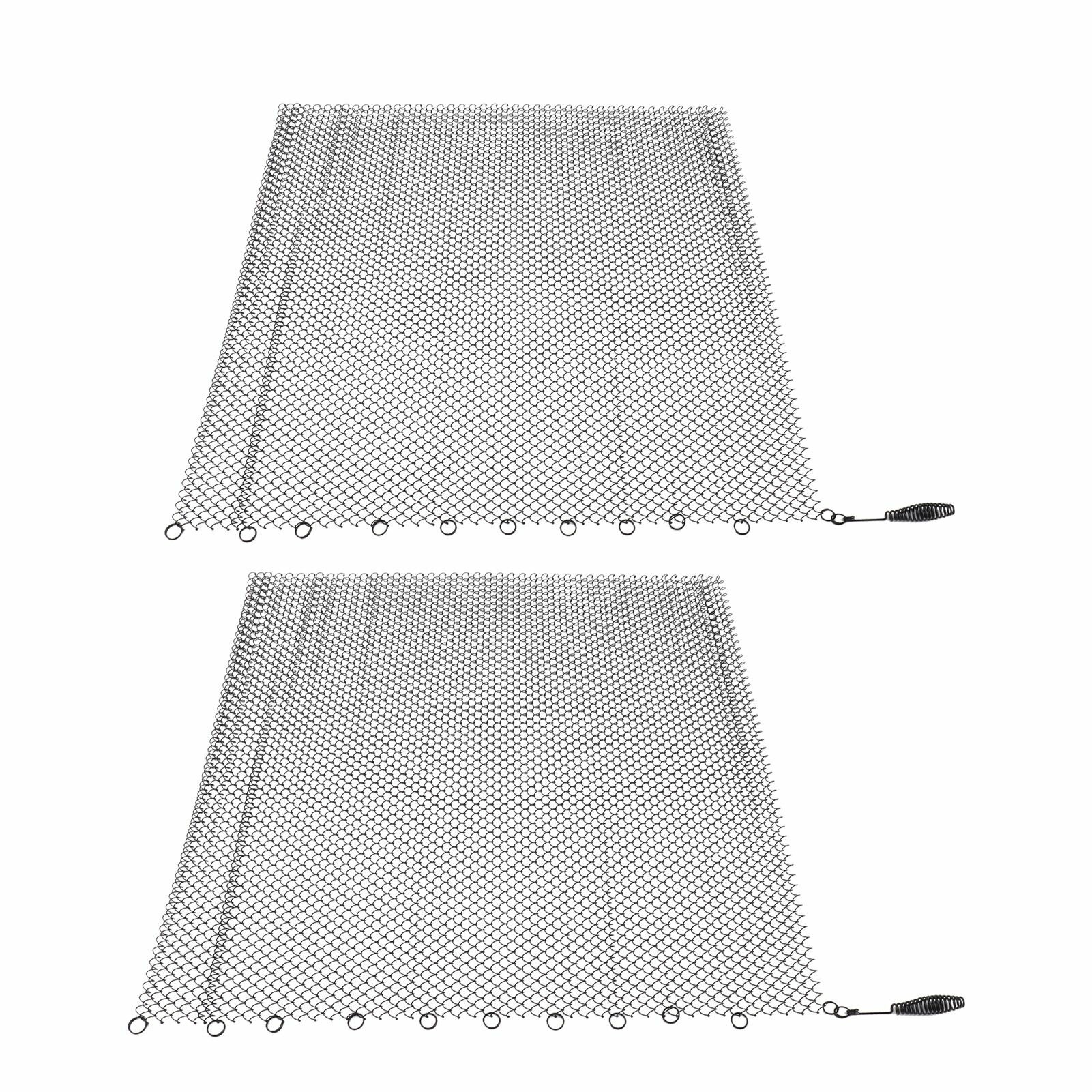 Сетчатый экран для камина, 2 широких полотна, вешающийся, замена, из нержавеющей стали