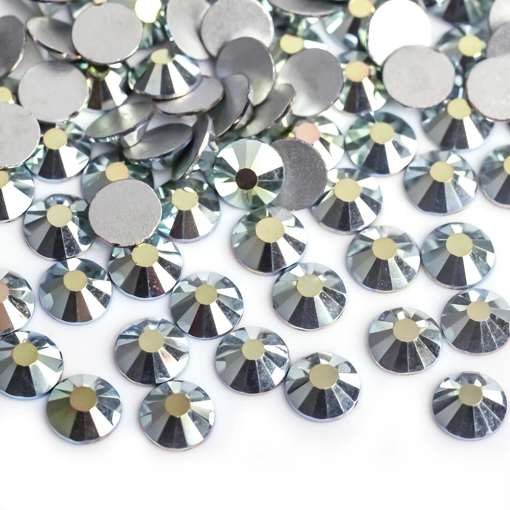 Стразы стеклянные VC Crystal Nail Art без горячей фиксации, набор 1000 шт. Серебряный, SS30-288pcs, P92 Cinnabar