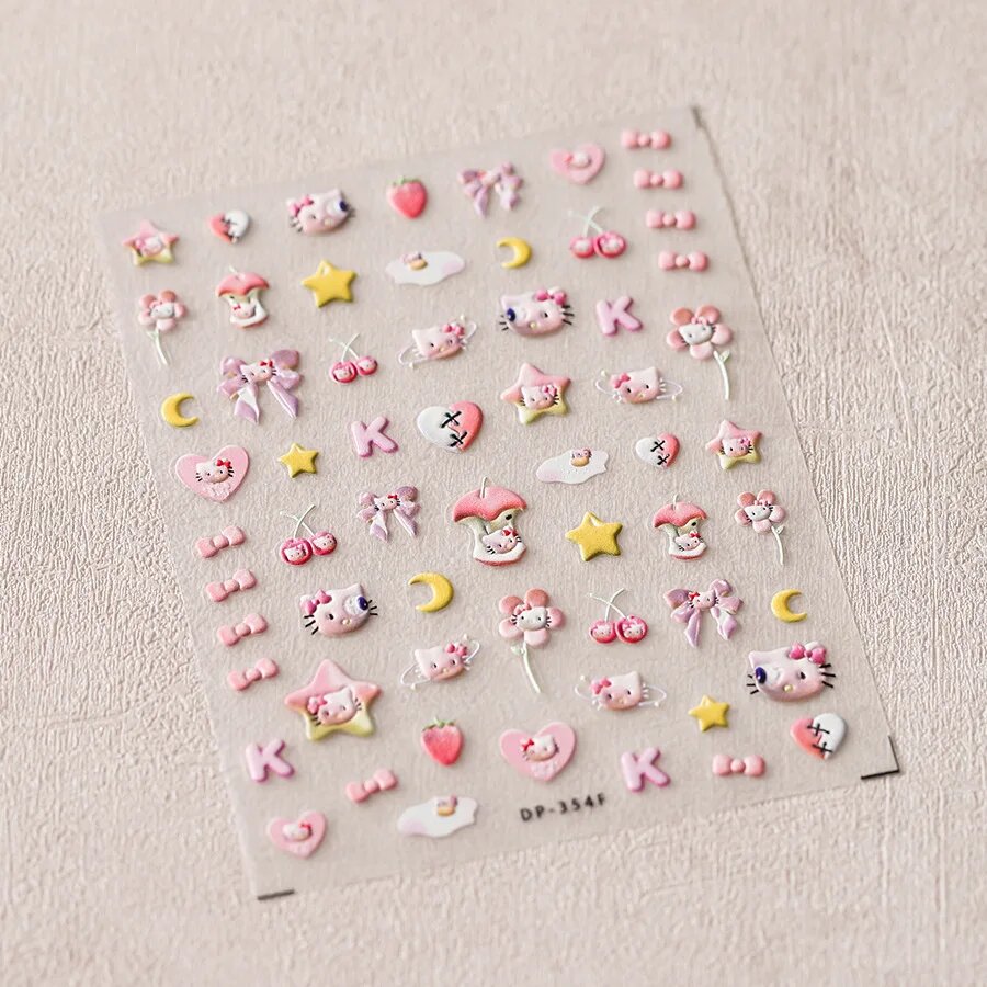 Наклейки для ногтей Hello Kitty, розовый, DP-354