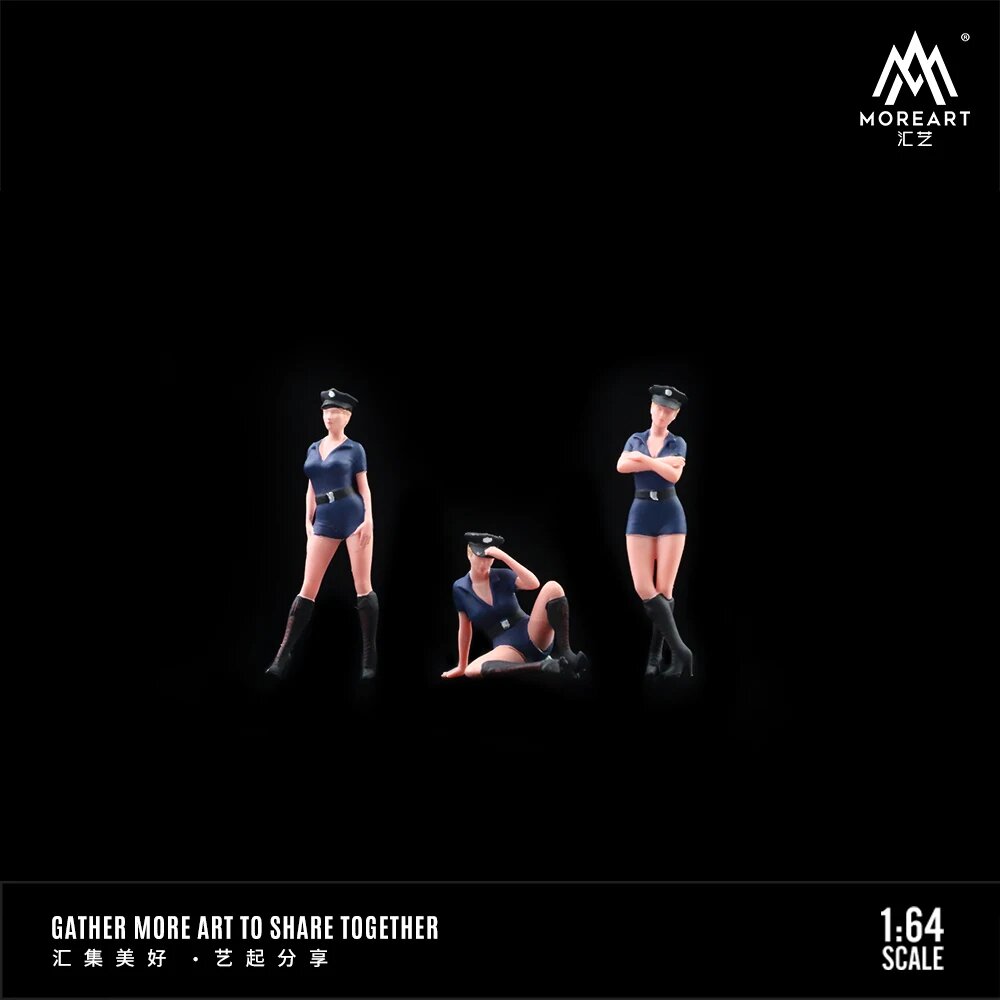 Больше искусства 1:64 полимерная модель куклы-полицейского для демонстрации, коллекции и подарка