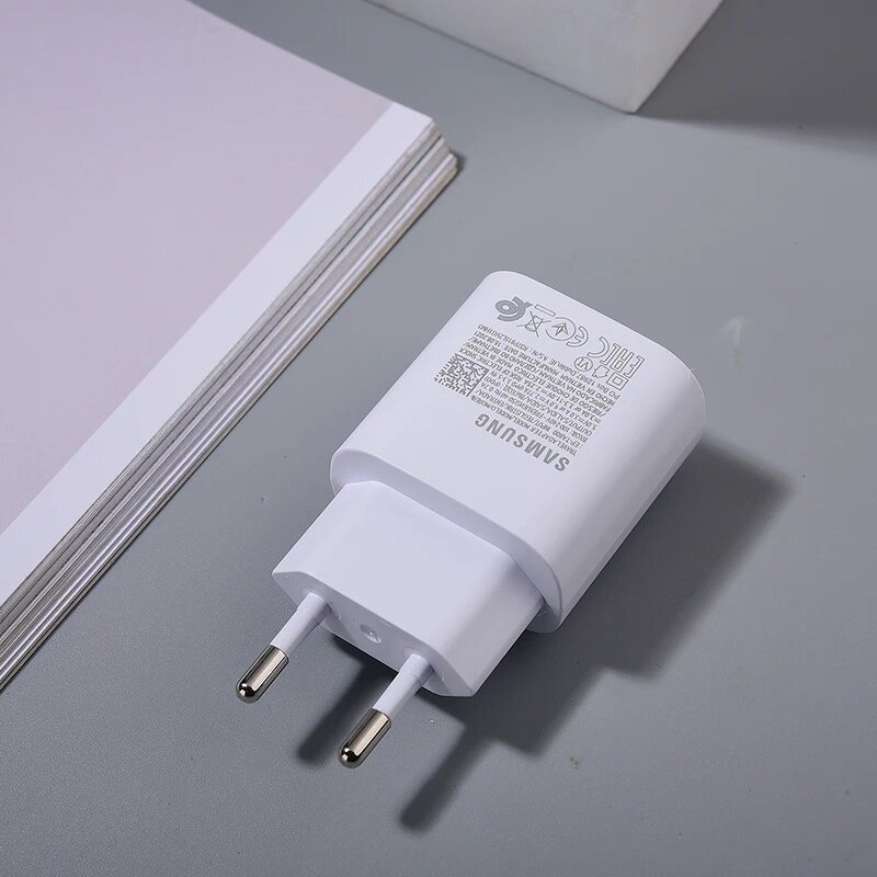 Зарядное устройство Samsung, 25 Вт, USB Type C, сверхбыстрый зарядный кабель, настенный адаптер для Galaxy S21 S22 S23 Ultra Note 20 Plus Note10+ A54 A34 Only EU Charger