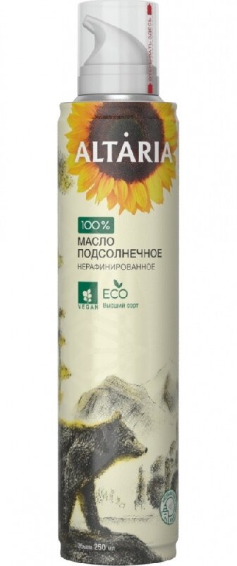 Масло ALTARIA подсолнечное нерафинированное /спрей/ 250мл