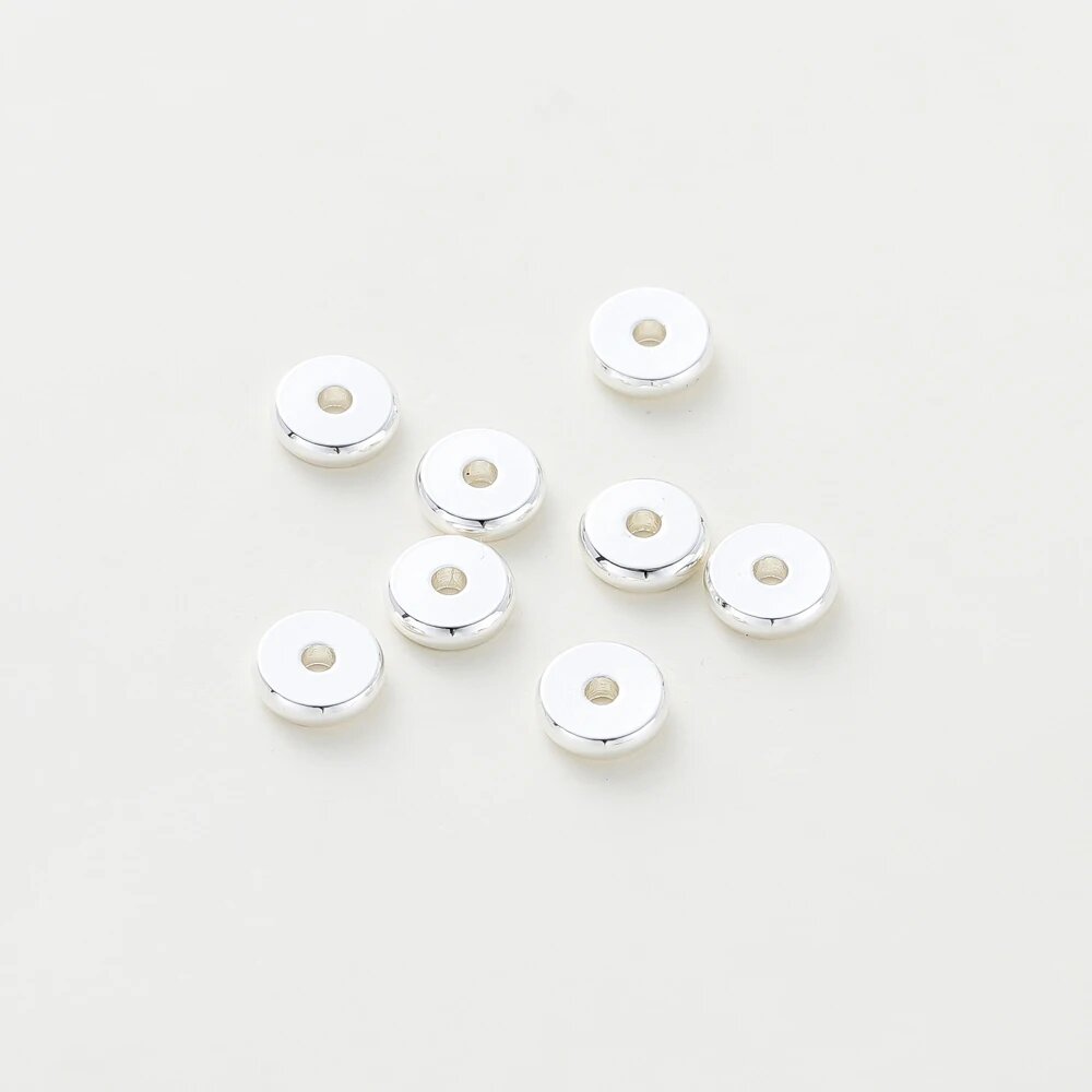 Золотые позолоченные латунные бусины St.kunkka 4-12 мм Белый, 5mm x 30Pcs, Silver