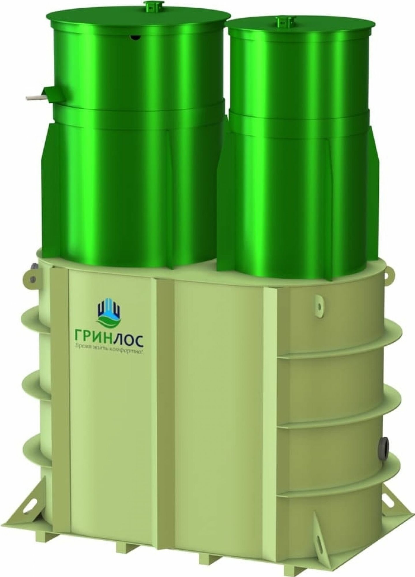 Септик для дома Гринлос Аэро с КНС 8 Пр Супер Лонг (2.24 м3/сут, с насосом, на 8 человек)