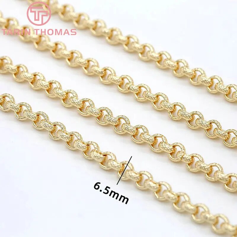 Цепи из латуни TARIN THOMAS 24-каратного золотого цвета 4 мм и 6,5 мм 6194-6.5MM