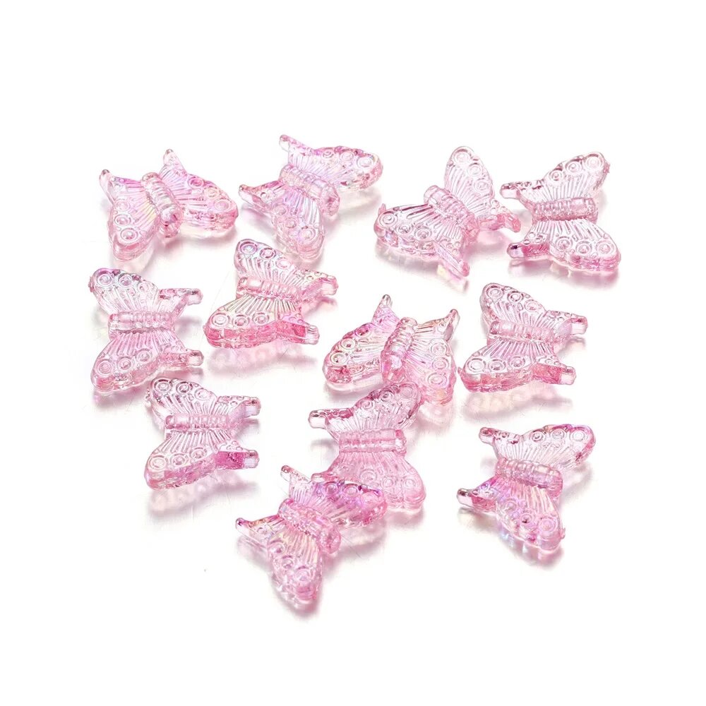 Акриловые бусины-бабочки St.kunkka Розовый, 50Pcs, Pink