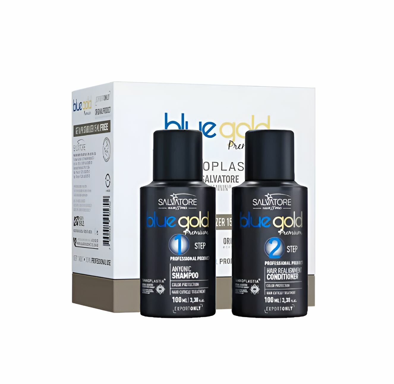 Salvatore Blue Gold Premium Taninoplastia Набор для волос (Шампунь 100 мл + Кондиционер 100 мл)