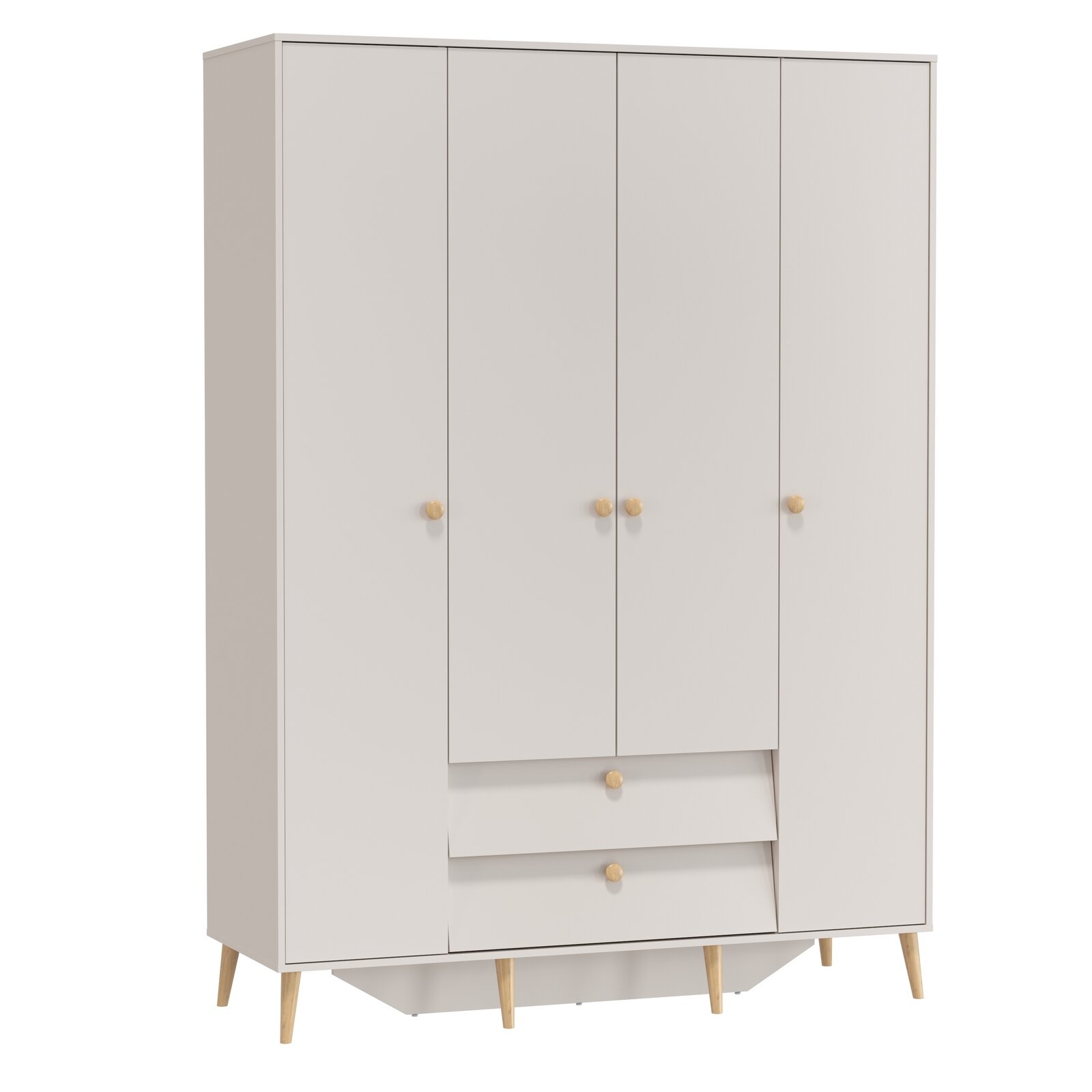 Шкаф 4-х дверный с двумя ящиками Афина 4-75930, цвет кашемир серый, 160х56,3х220 см