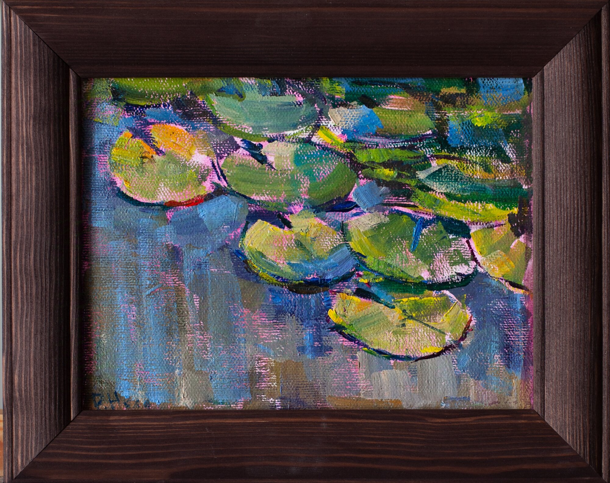 Картина маслом 18х24 - "Кувшинки2" художник Нехотящая Диана