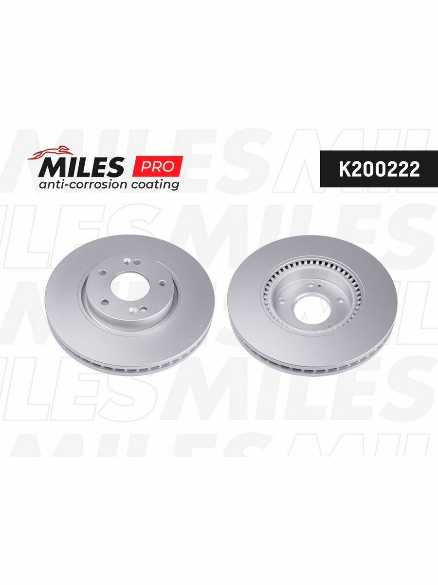 Тормозной диск передний вентилируемый для а/м Hyundai Creta, Veloster, i30, Kia Cerato, Ceed, Soul, MILES K200222