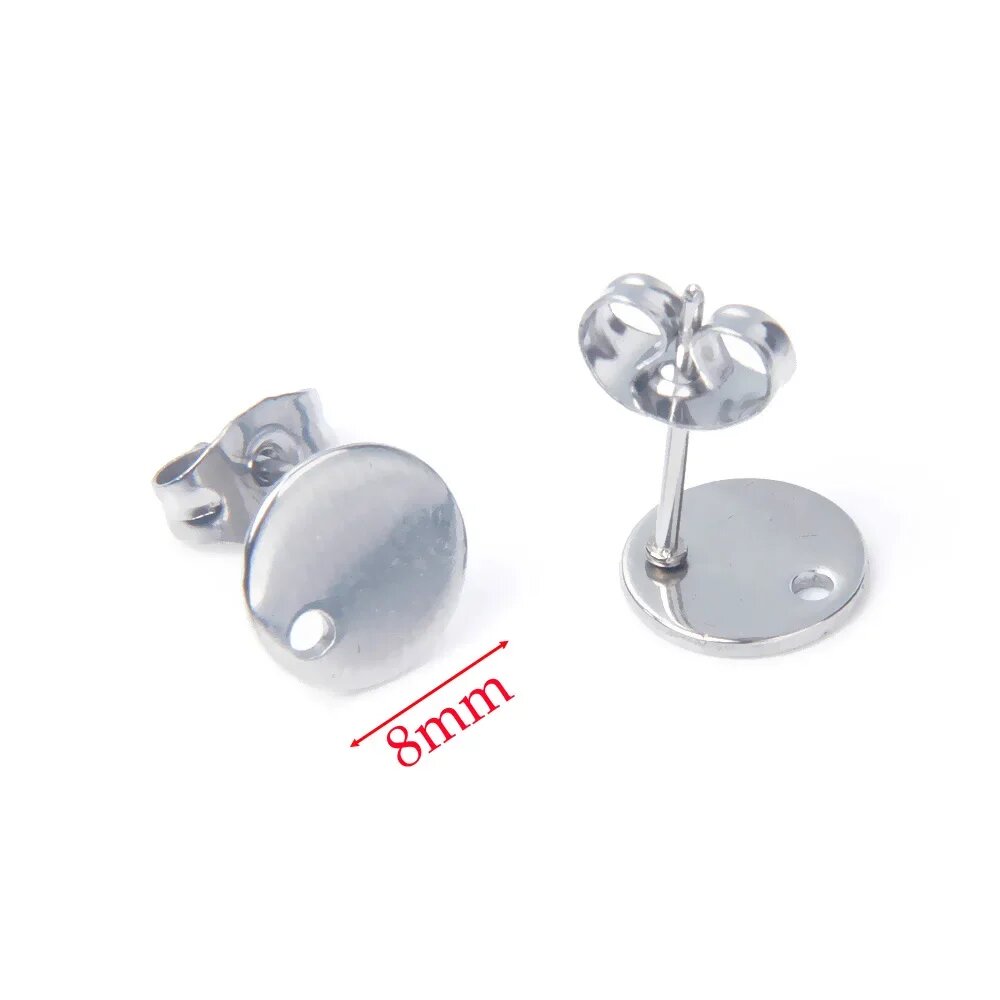 Серьги-гвоздики из нержавеющей стали, 8 мм, ED-056 Steel