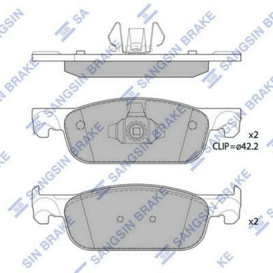 SANGSIN BRAKE SP4054(SD) Колодки тормозные LADA X-RAY передние Hi-Q SEVERE DUTY