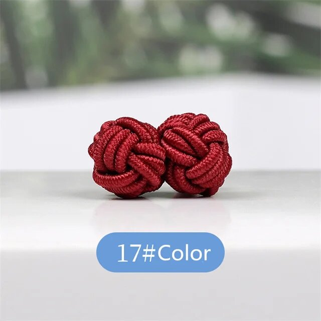 Бордовые запонки ручной работы, Color: Бордовый, Metal color: 17