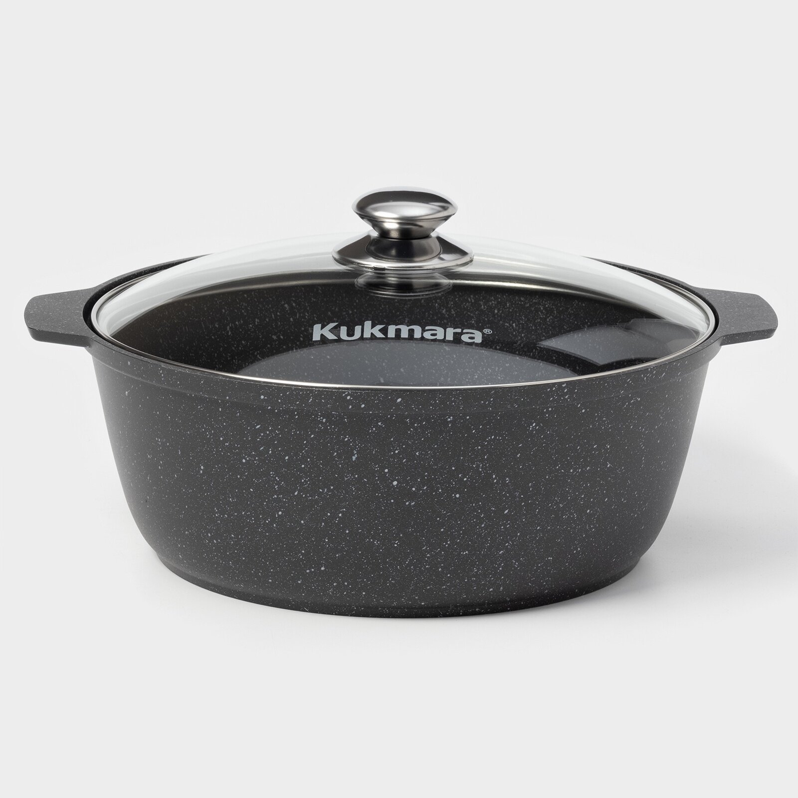 Кастрюля-жаровня KUKMARA, 5 л, d=28 см, антипригарное покрытие, литой алюминий, серая