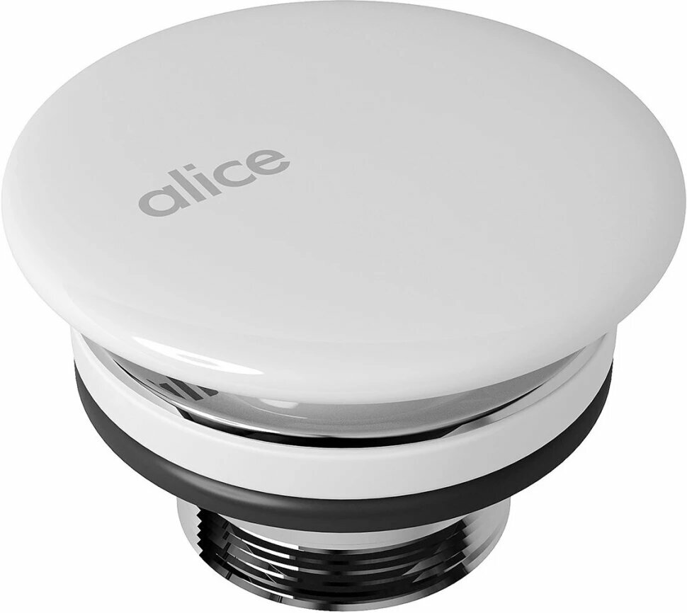 Выпуск для раковины Alice PIL006 универсальный, белый глянец