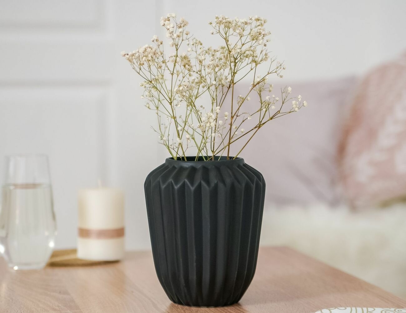 Декоративная ваза каэли, керамика, чёрный, 17х15 см, Koopman International AAE336280