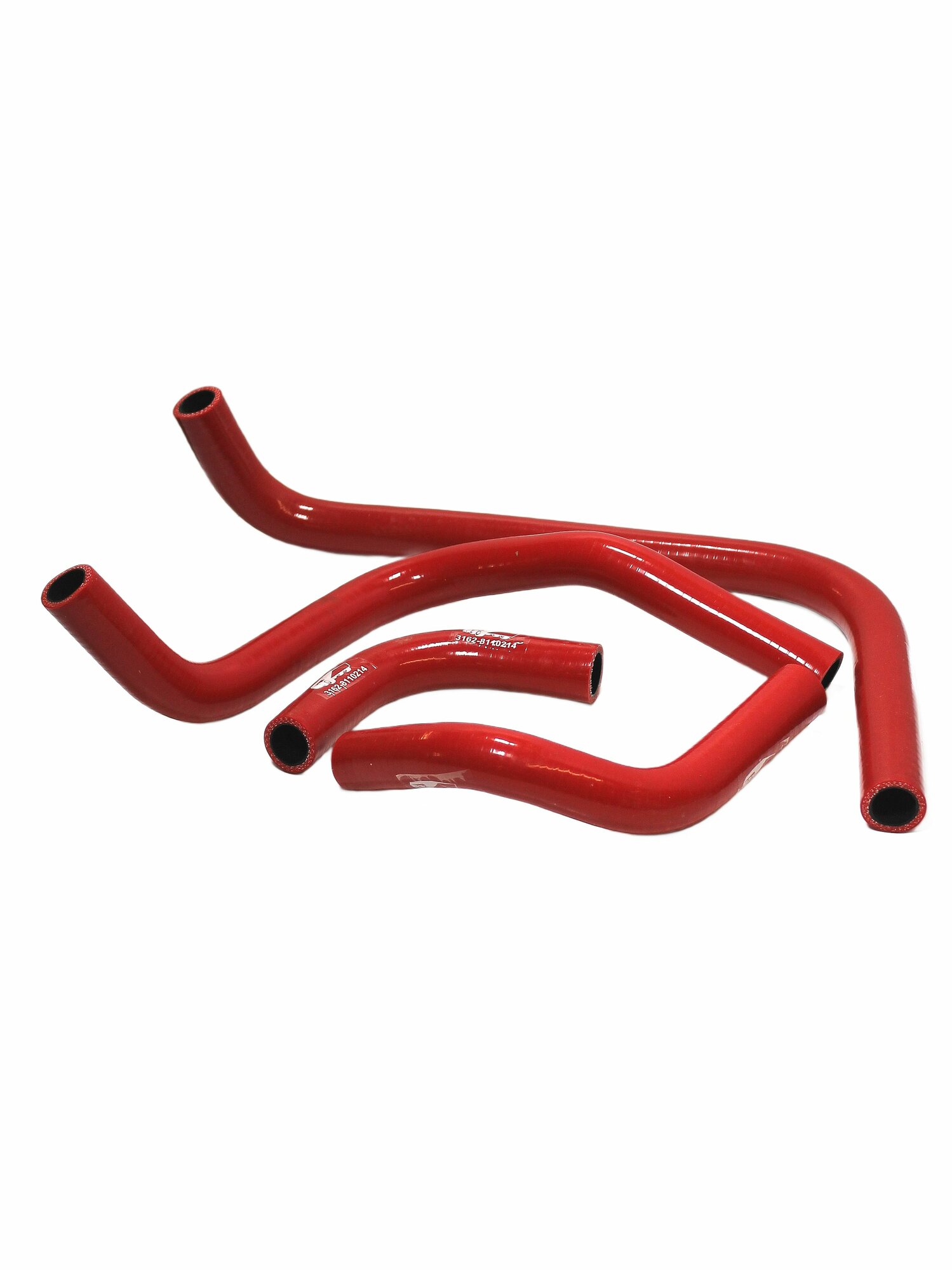 Патрубки печки для а/м Уаз Патриот до 2012 года выпуска, без дополнительного насоса отопителя, комплект 4 шт.(силикон, 3 слоя)