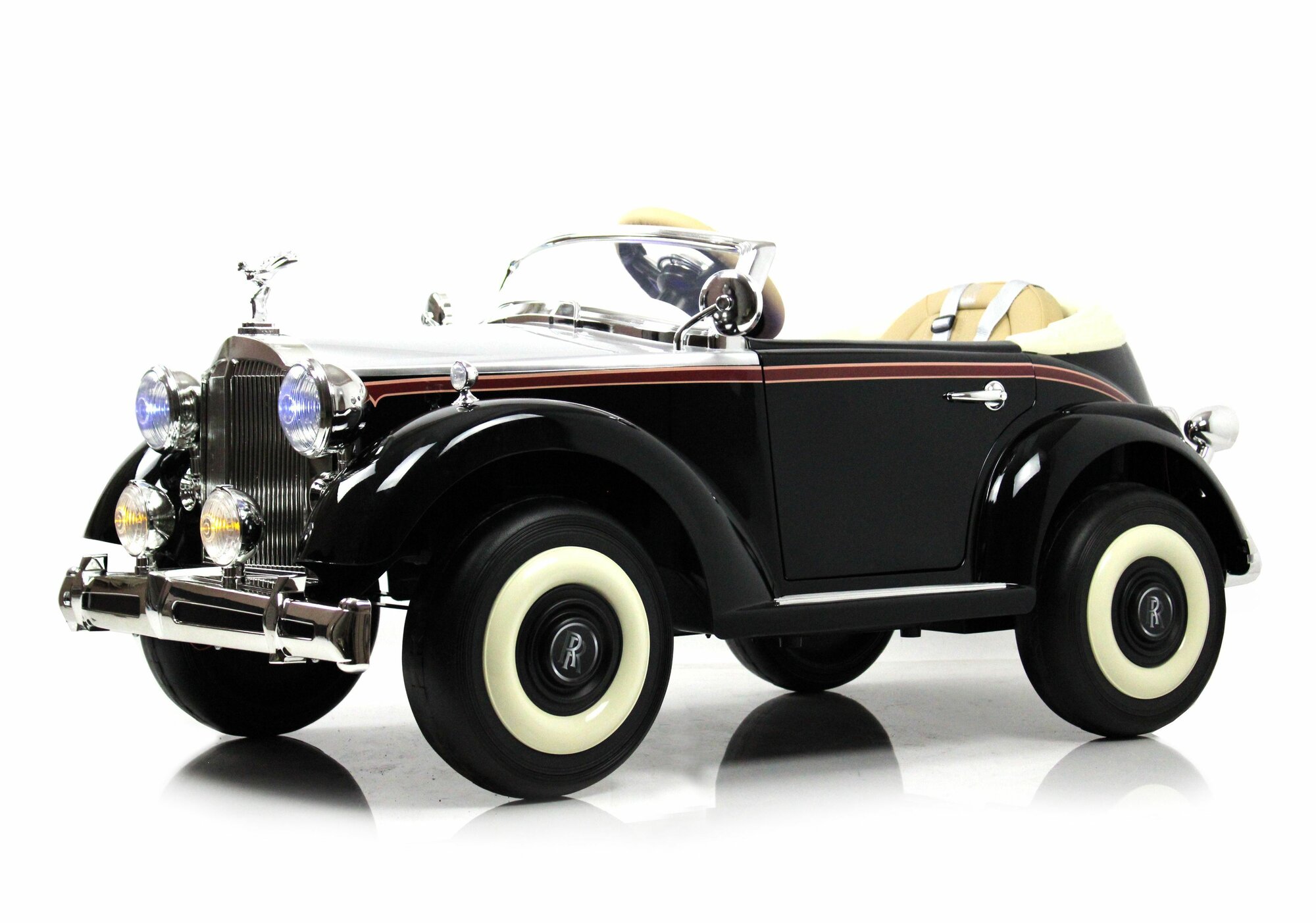 Детский электромобиль Rivertoys Rolls-Royce (E444EE) с дистанционным управлением черный глянец