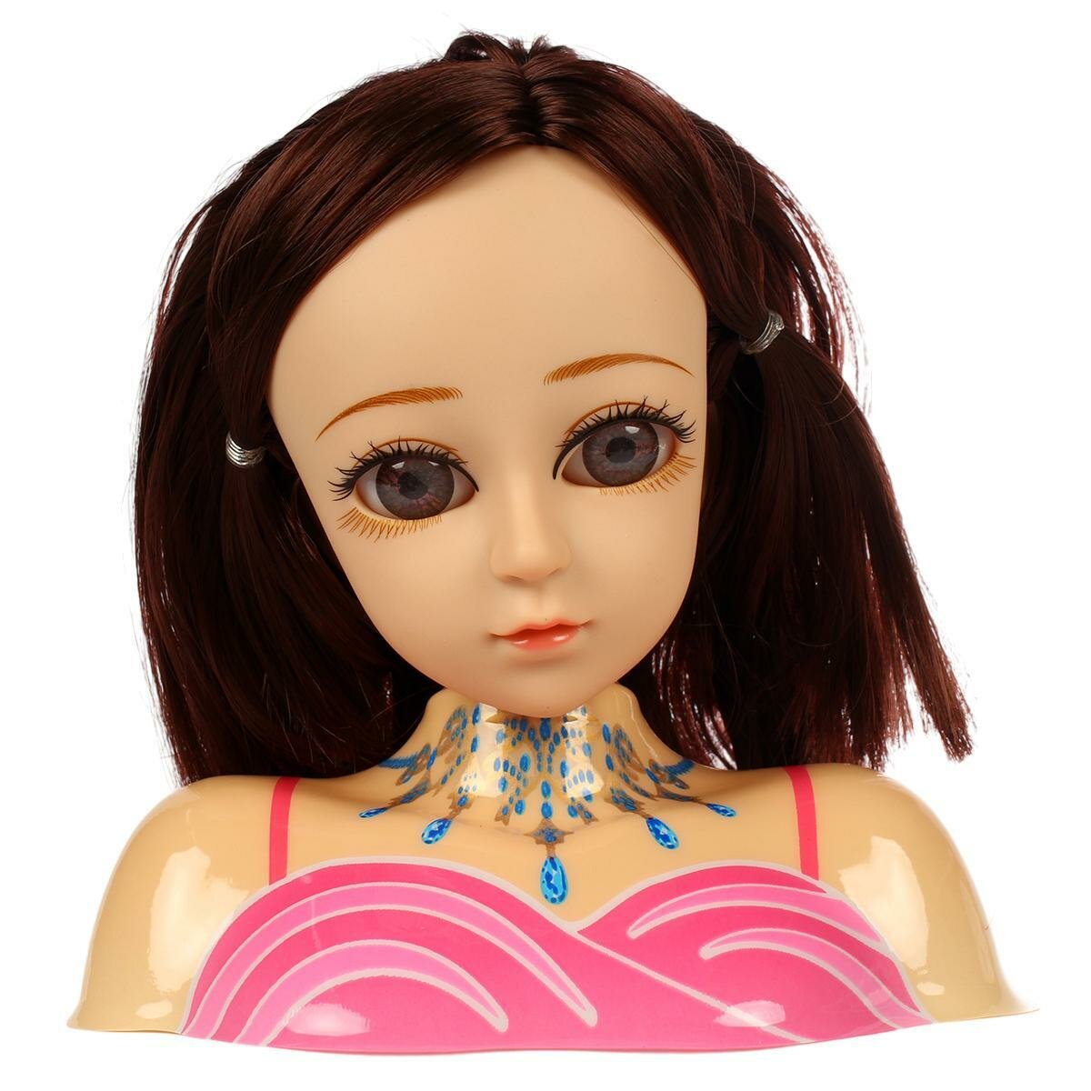 Набор для создания причесок и макияжа, манекен с волосами, палетка теней, пластик, 31х10х19.5 см