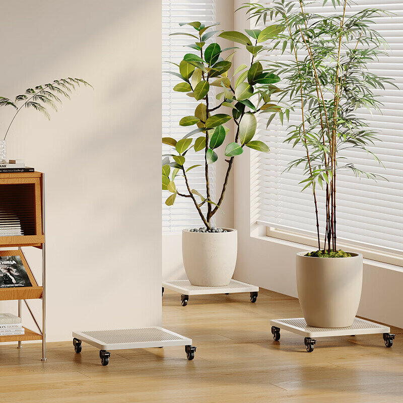 Yicainianhuan Flower Stand, Balcony Storage Rack, Floor-Standing Planter, Square Plant And Succulent Potting Shelf, Movable Rack, 30/5315