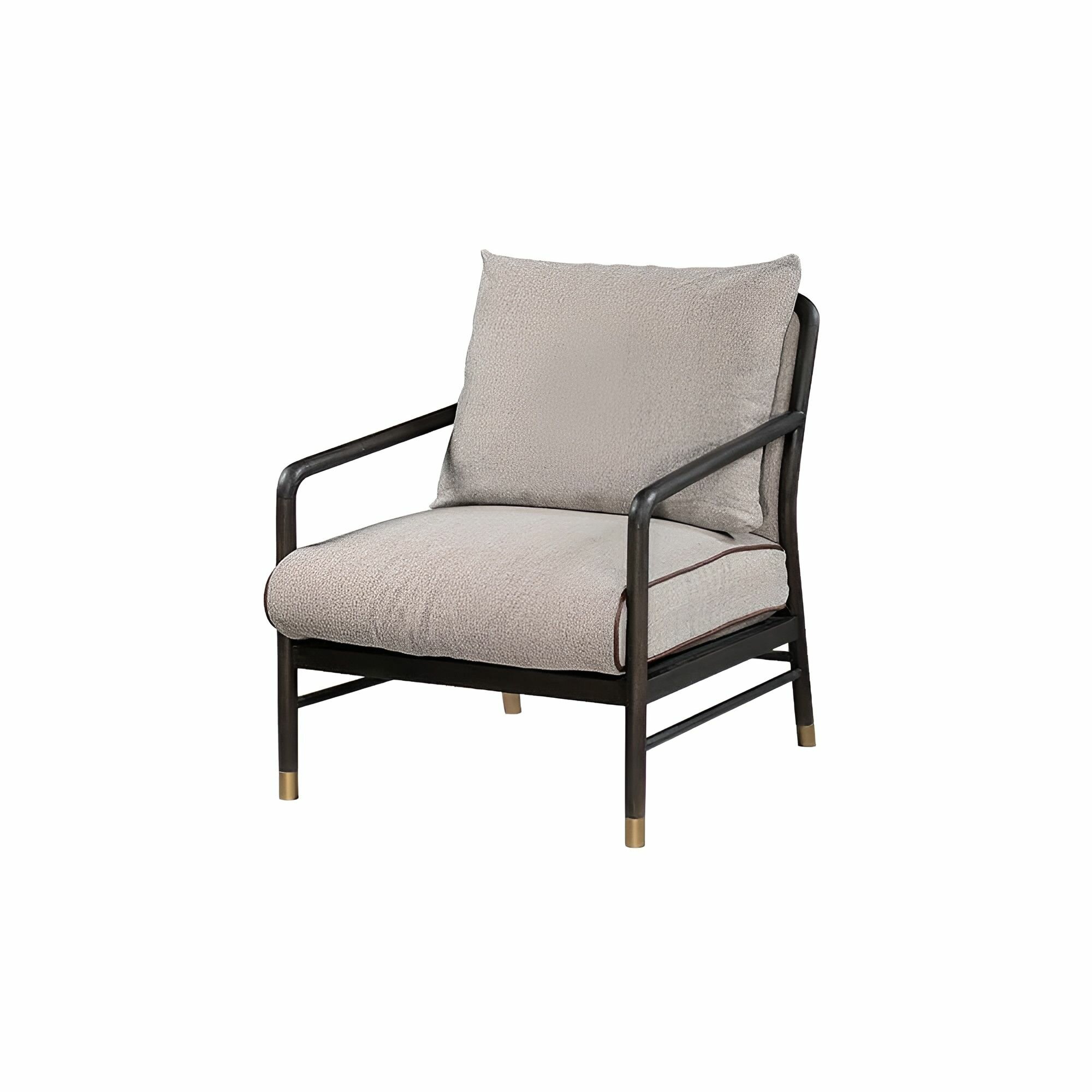 Кресло Commune "Rover Lounge Chair", обивка текстиль, массив акации, цвет серый