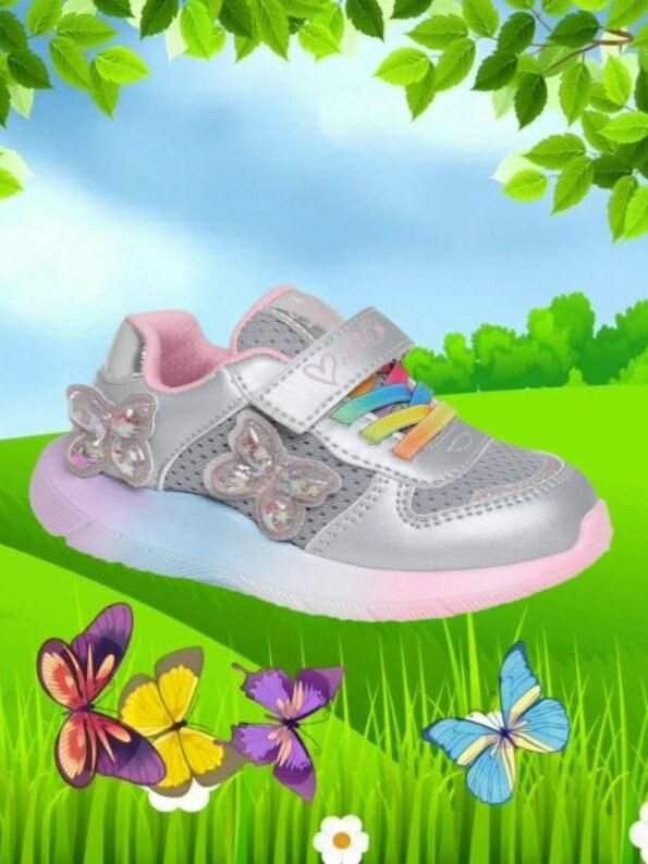 Кроссовки Кроссовки для девочки Сказка, Арт. R012672179-GR, цвет: серый, Размер 22