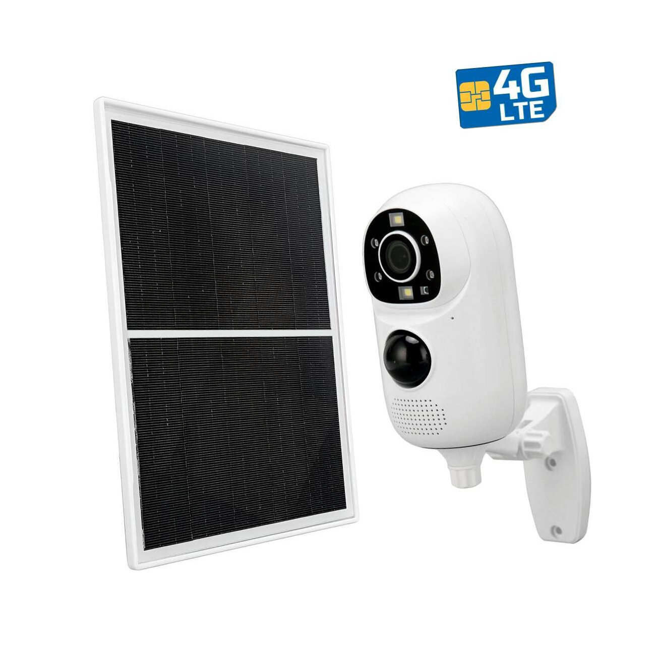 Комплект миниатюрная 4G беспроводная 2Mp IP камера наблюдения с СИМ картой J-M-C GН-56-4G (RecSD) (M59206PE) и дополнительной солнечной батареей 8Вт