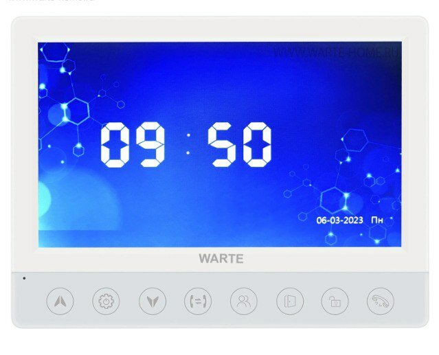 Видеодомофон WARTE белый 7" c записью по детекции движения (домофон)