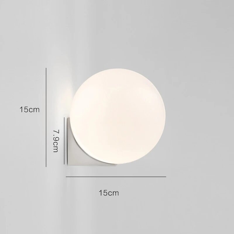 Современная минималистская белая матовая стеклянная шарообразная настенная лампа с светодиодом G9 для освещения, подставка для изголовья кровати, коридор, интерьерная отделка, золотой настенный светильник