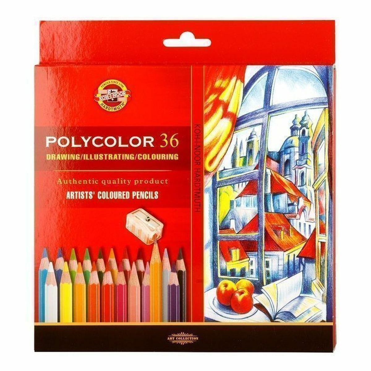 Карандаши цветные художественные 36 цветов Koh-I-Noor Polycolor (L=175мм, d=3.8мм, 6гр, с точилкой + 2 ч/г) (3835036007KZ)