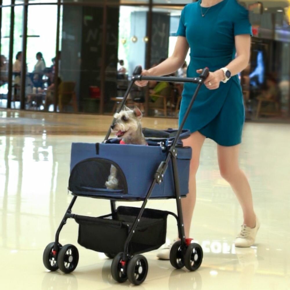 Коляска для перевозки животных, Легкая Складная коляска для собак и кошек, нагрузка до 20 кг, 50x59x96cm