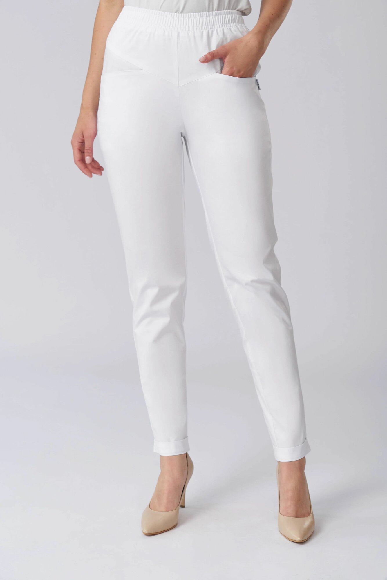 Брюки медицинские женские белые. спецодежда медицинская одежда
