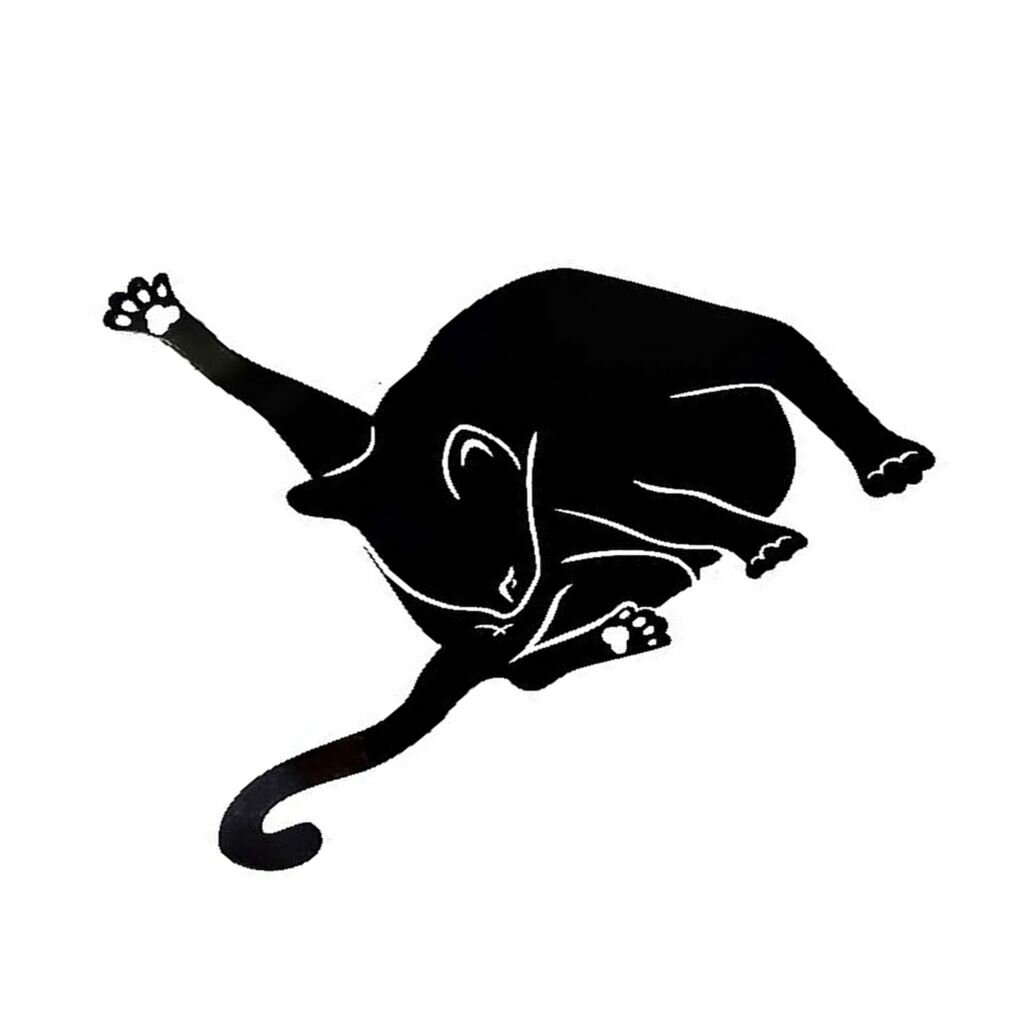 Уникальное черное металлическое настенное украшение ручной работы в форме кошки для дома, спальни, гостиной, офиса, гостиничного декора