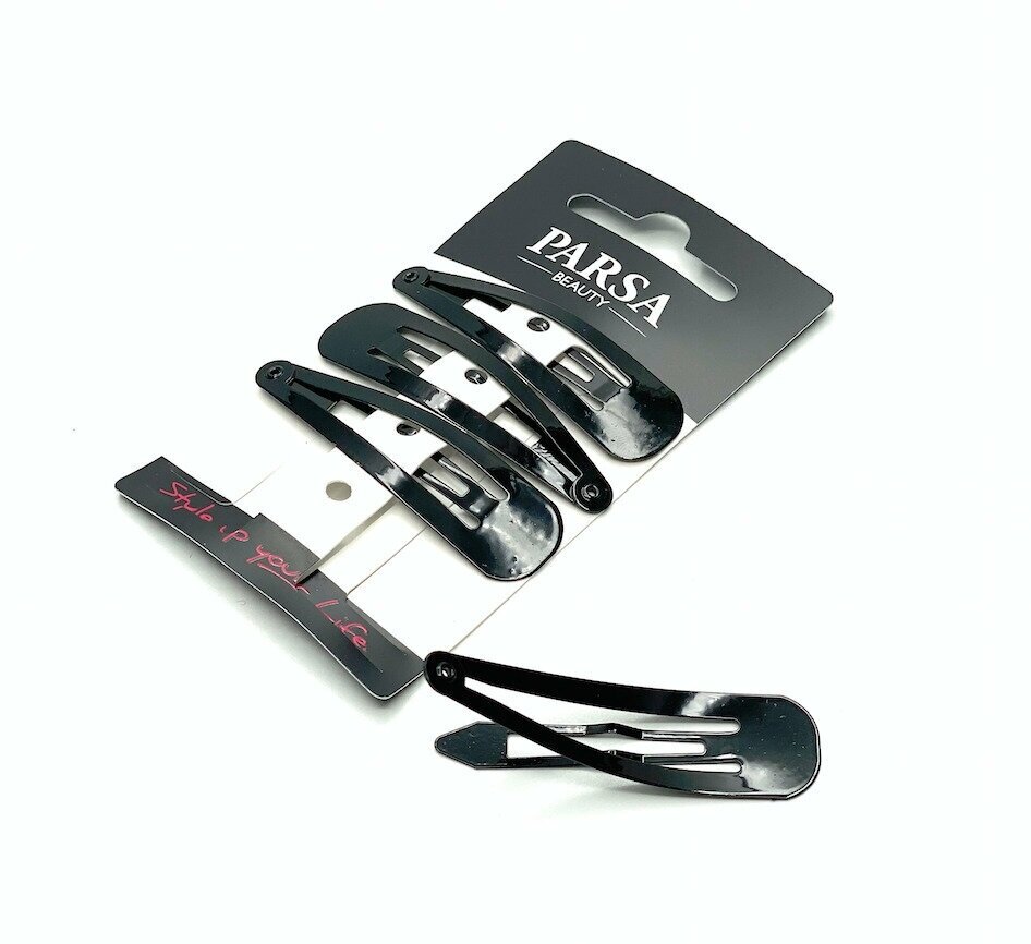 Заколка для волос клик-клак 4 шт PARSA BEAUTY чёрный 87837 YZ
