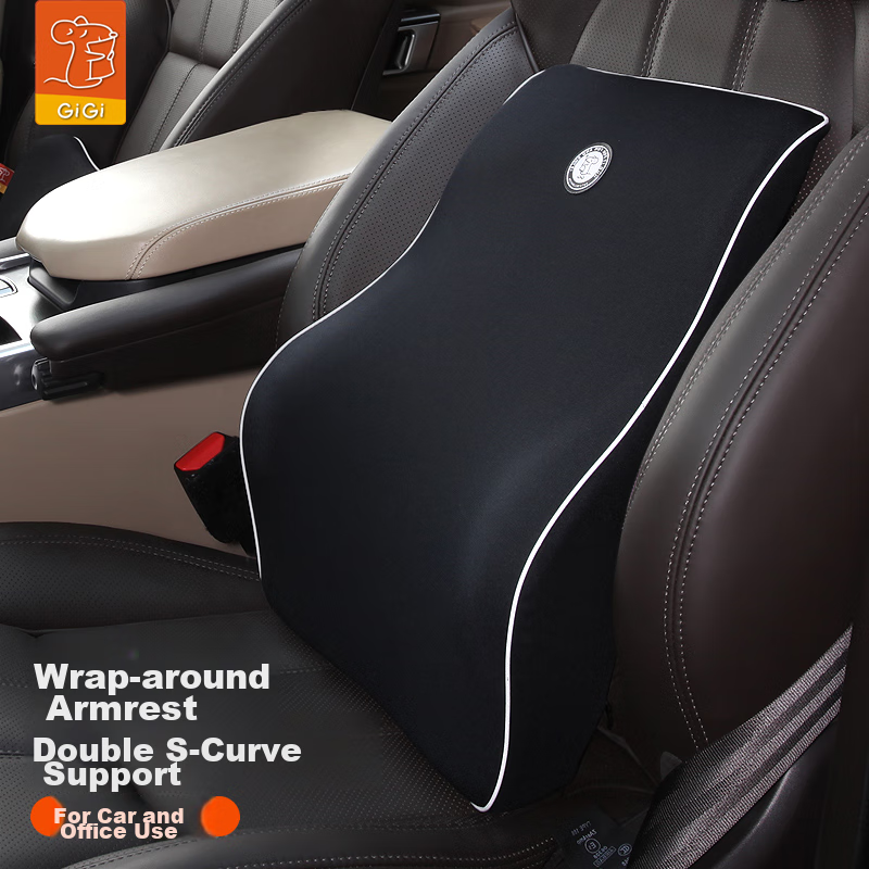 GiGi Car Lumbar Support Memory Foam Cushion, Car Back Support Pillow, Car And Office Use, Waist Pillow, Back Support Pad