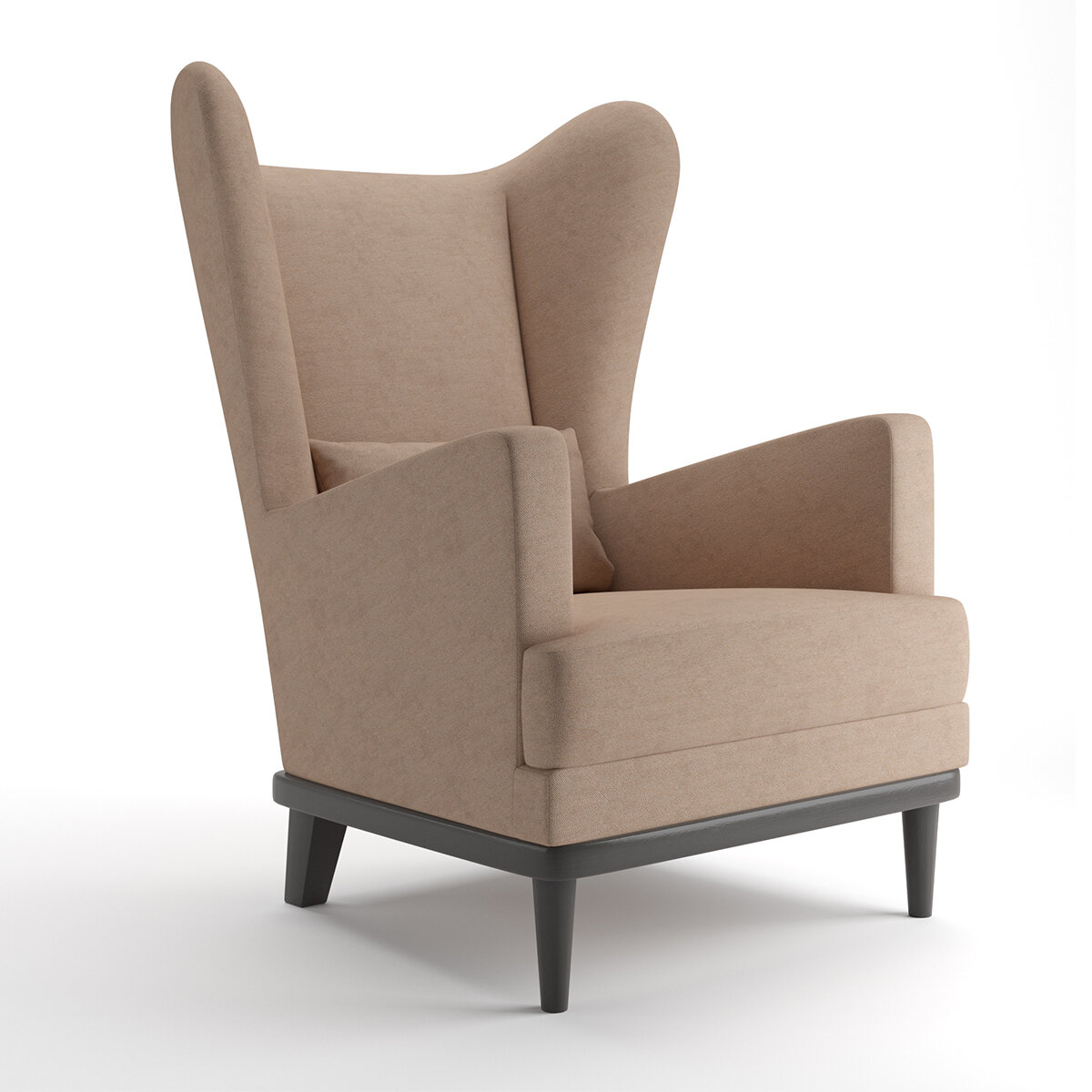 Кресло для отдыха Оскар, каминное, с подлокотниками, велюр Galaxy Light 02