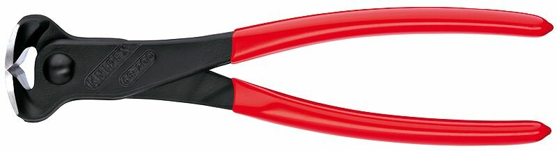 Кусачки торцевые, 160 мм, фосфатированные, обливные ручки KNIPEX KN6801160