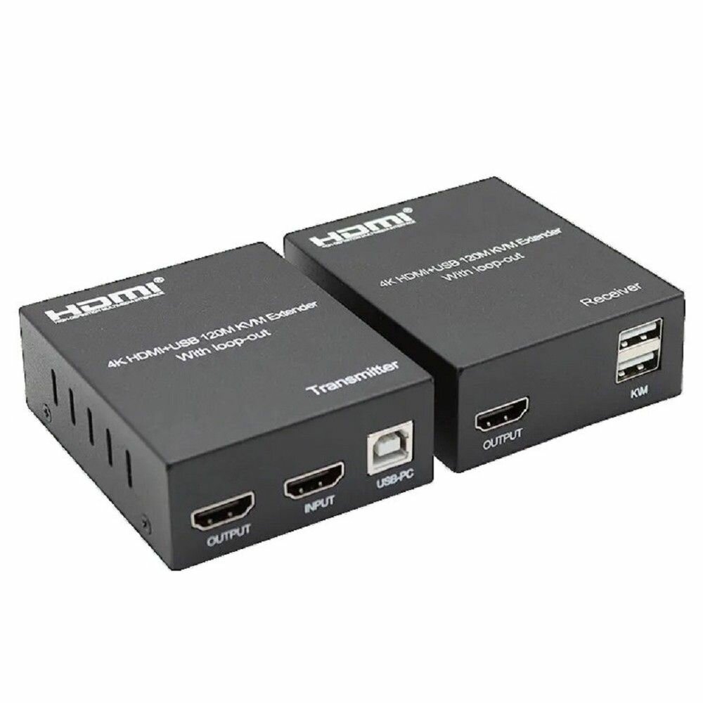 Orient KVM удлинитель VE050, HDMI KVM extender Tx+Rx , HDMI+USB+Audio удлинитель до 120 м