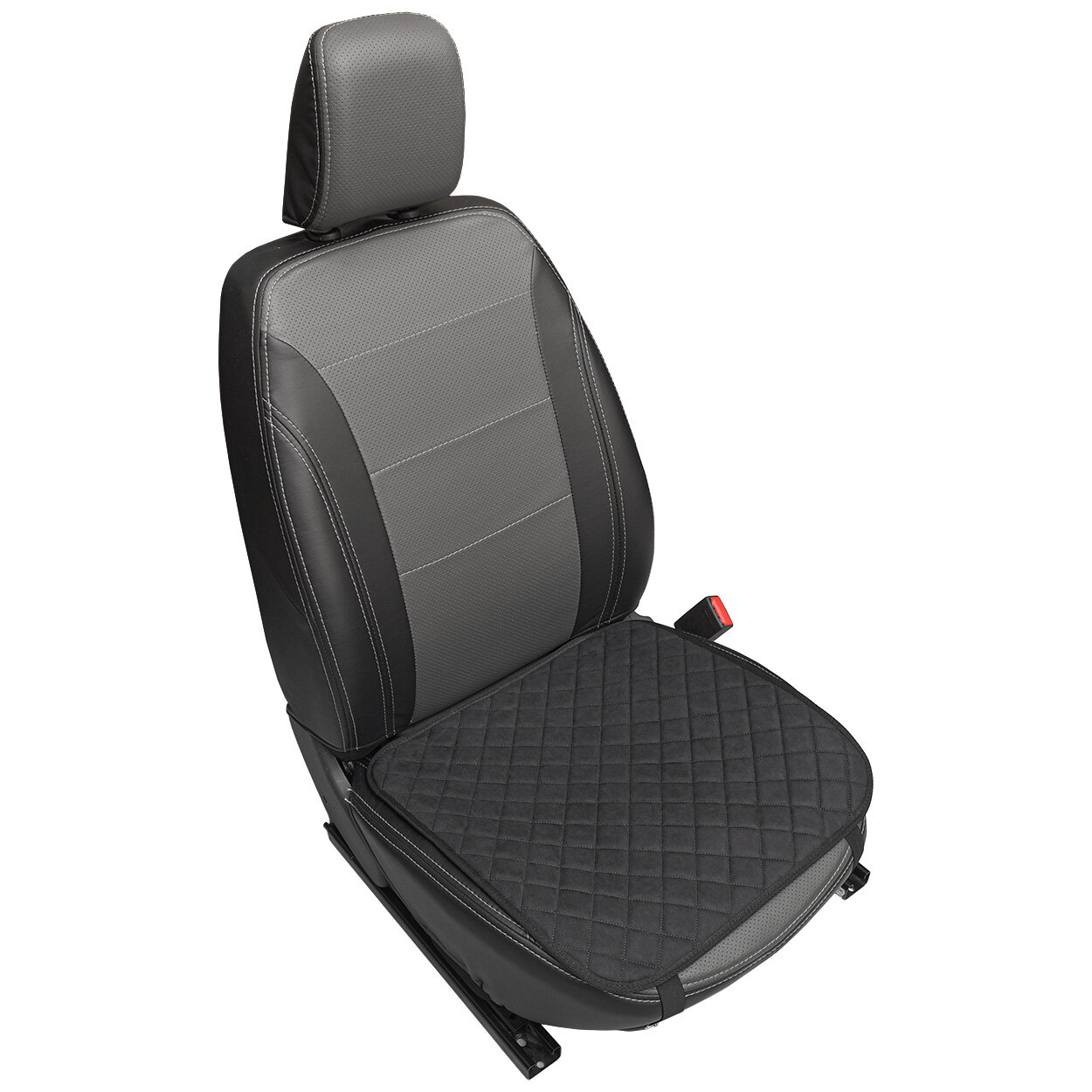 Сидушка универсальная велюр (черный ) черный ромб (передний ряд сидений)