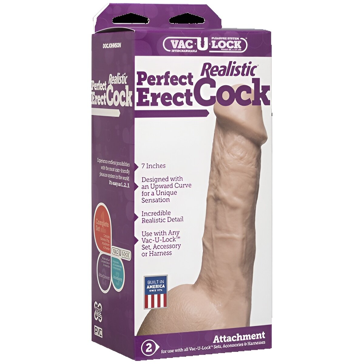 7 Реалистичная насадка. Харнесс Vac-U-Lock™ - 7 Realistic Perfect Erect Cock - Van