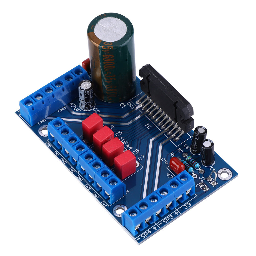 Аудиоусилитель, четырехканальный выход, универсальная плата усилителя мощности, долговечный режим BTL, удобен для самостоятельной сборки в автомобиле.