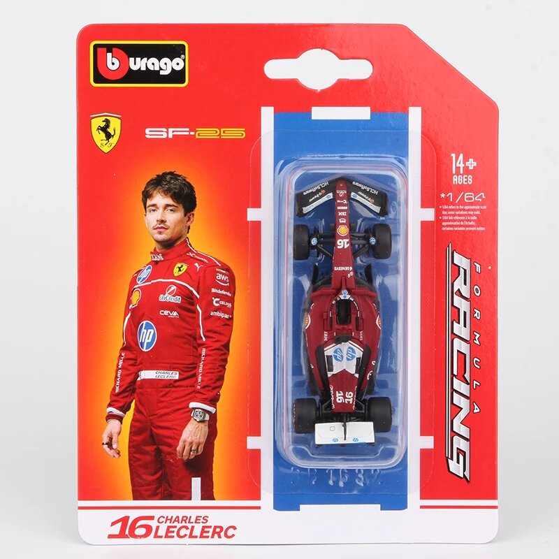 Bburago Ferrari SF-23 Leclerc 1:64, красный